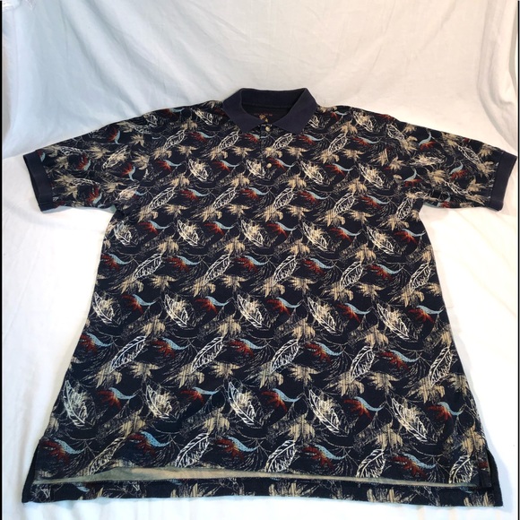 Ivy Crew Classic | Shirts | Mens Ivy Crew All Over Leafy Pattern Polo ...